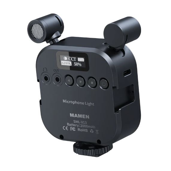 MAMEN V13 Broadcast Multi-Angle Stereo Microphone Lights - Khawaja Photos